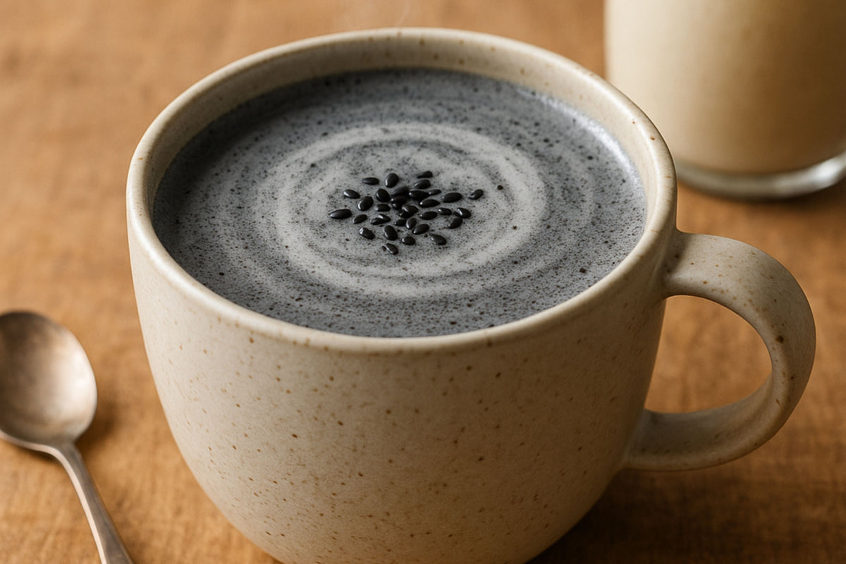 Latte chaud sésame noir & lait d’avoine – Asiamarché