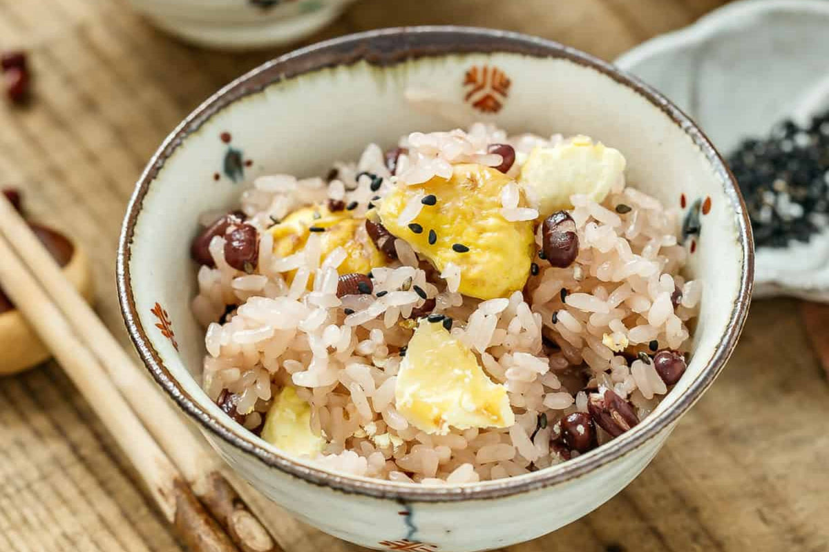 Riz gluant sucré châtaignes & haricots rouges – Asiamarché